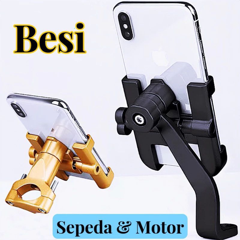 Jual Phone Holder Motor/Sepeda Besi Phone Holder Motor Spion dan stang ...