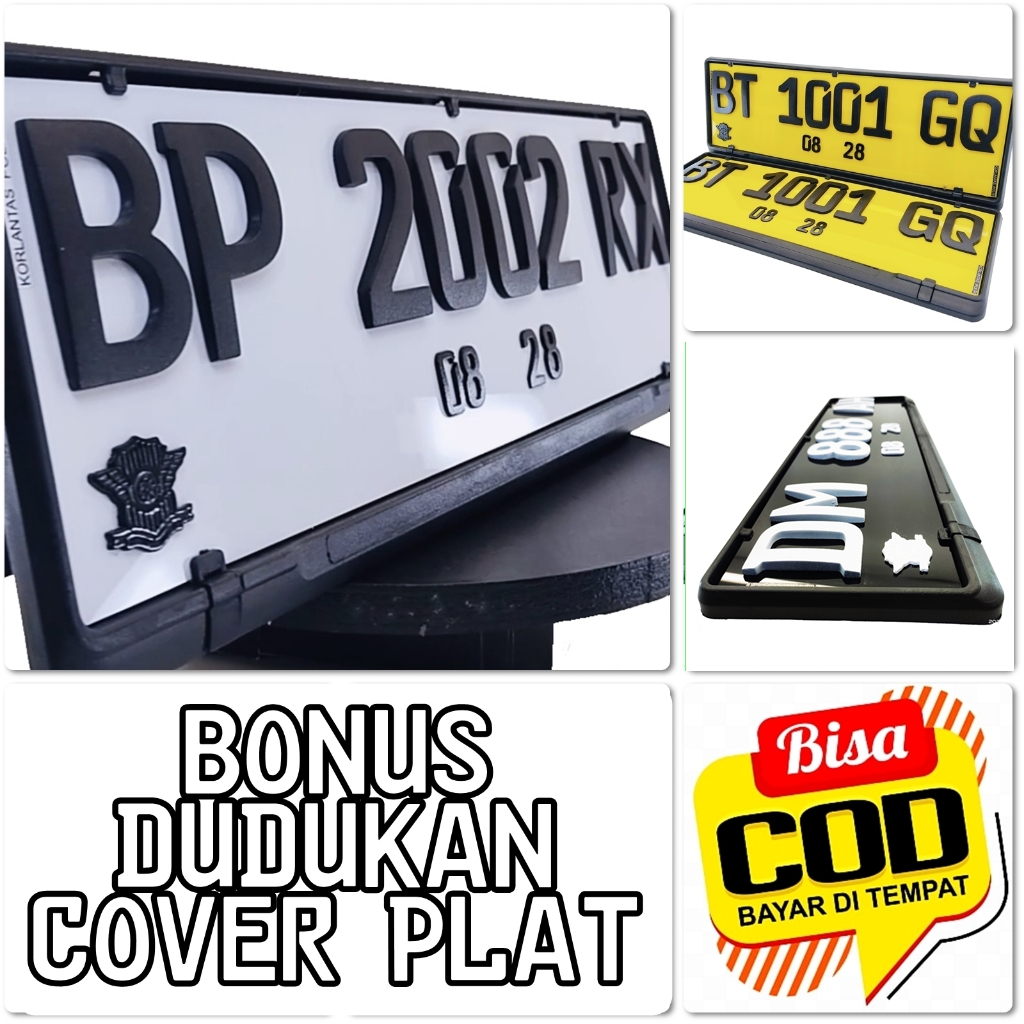Jual Plat Nomor Mobil Font Baru Akrilik Variasi Timbul Non Led Nyala ...