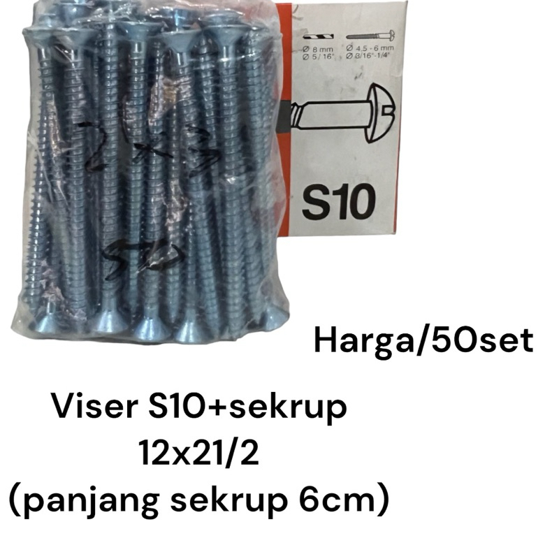 Jual S10 + SEKRUP / SEKRUP AMBALAN / SEKRUP TEMBOK 5cm 6cm 7cm 10cm ...