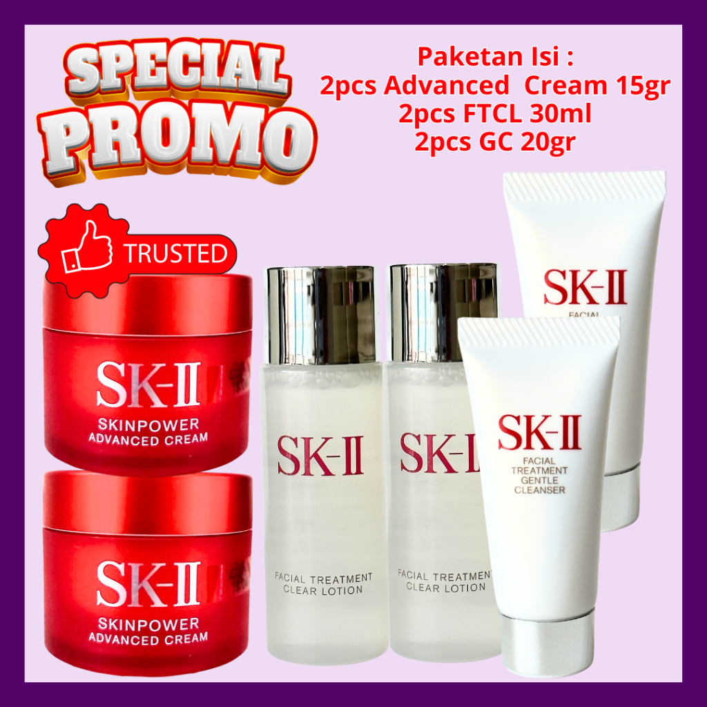 Jual SK-II SK2 SKII 2SET FTCL 30ml Cleanser 20gr Skinpower Advanced Cream 15gr | Shopee Indonesia