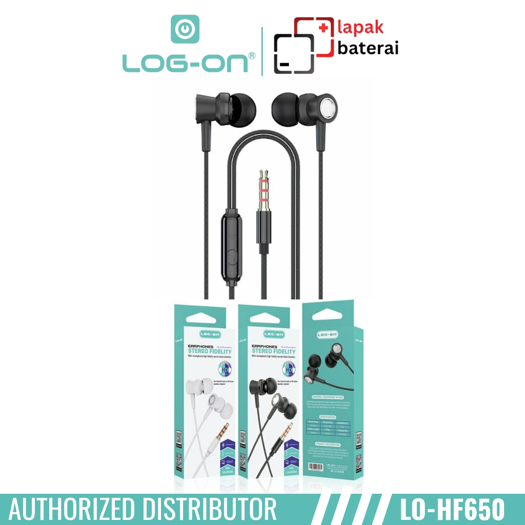 Jual Log On - HF650 Handsfree Earphone Stereo 3.5mm / Headset - 1 tahun ...