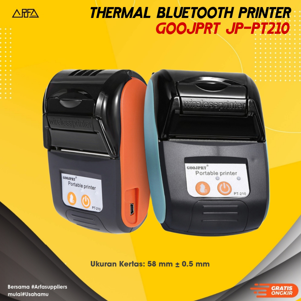 Jual GOOJPRT Printer thermal Bluetooth Portable 58mm - JP-PT210 | Shopee Indonesia
