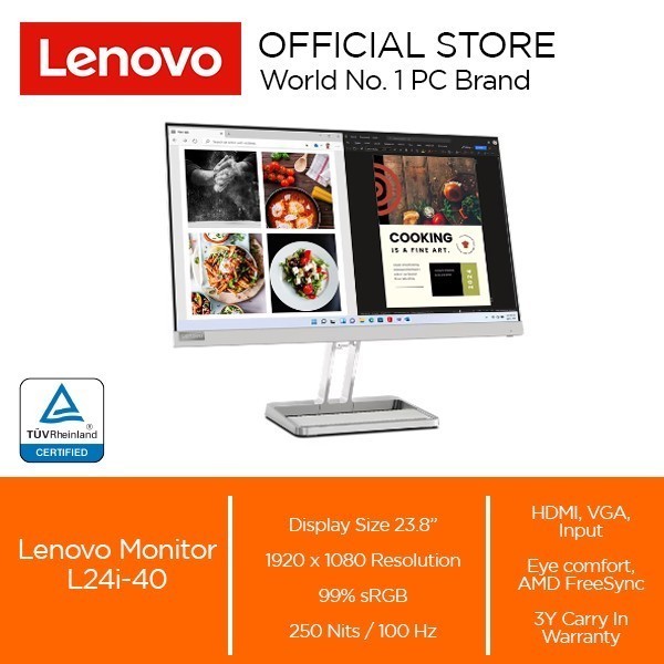 Jual Monitor LED LENOVO L24I-40 IPS FHD 1080P Eye Caring 100Hz - L24i ...
