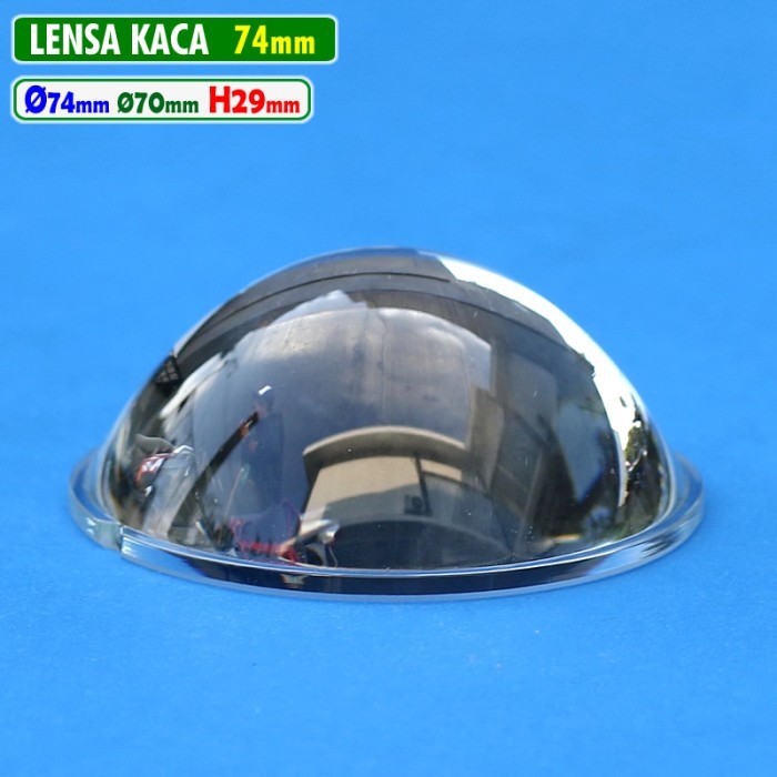 Jual Lensa Lampu LED Kaca 74mm Cembung Datar H.29 ID.70mm 3 Inch LED ...