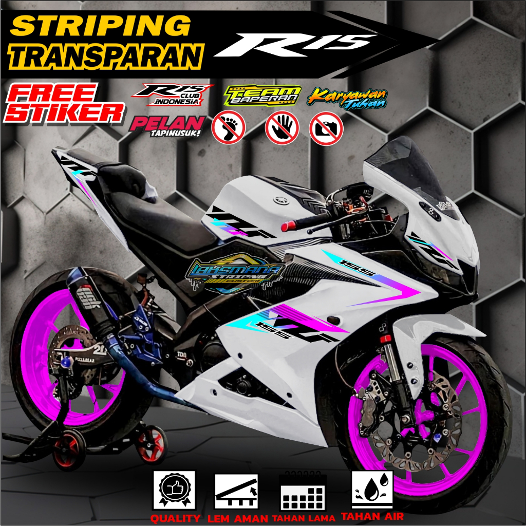 Jual STRIPING R15 V3 STIKER TRANSPARAN R15 VARIAN WARNA | Shopee Indonesia