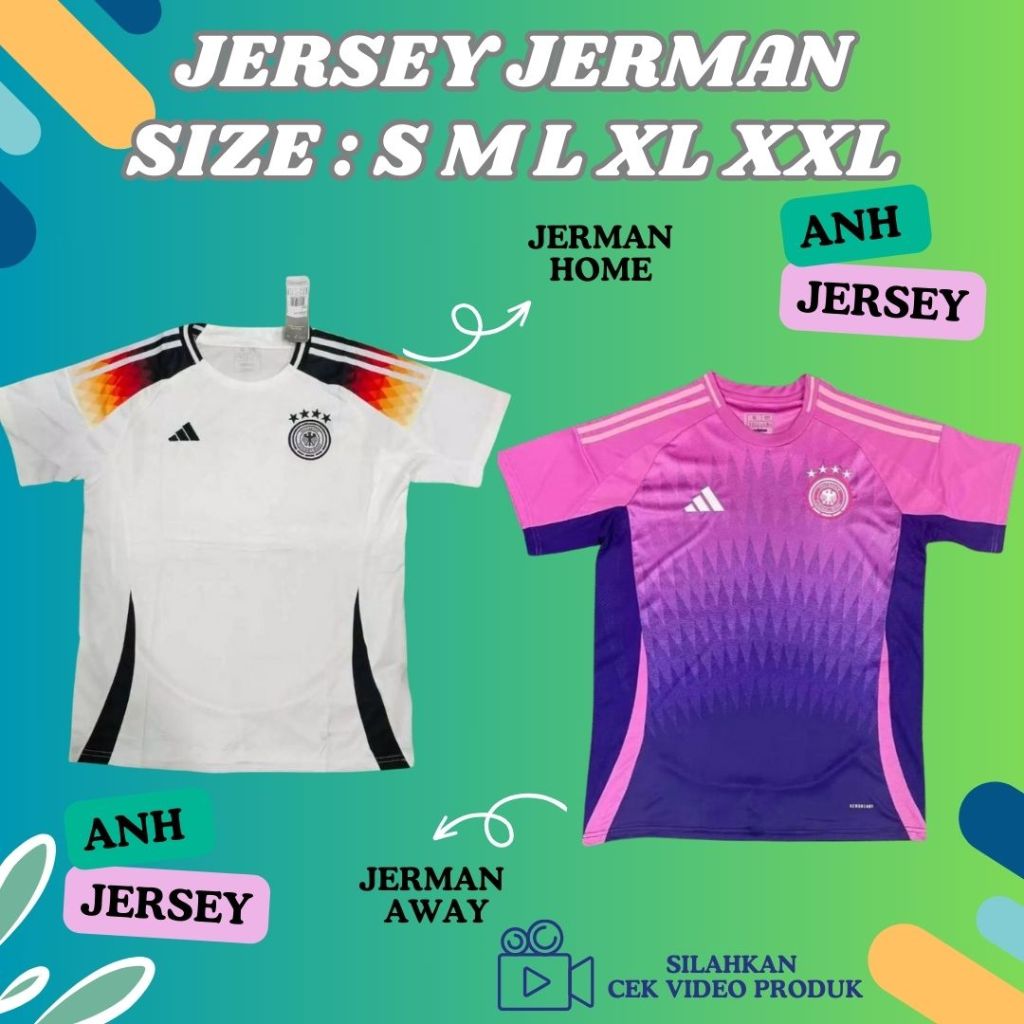 Jual (JERSEY) BAJU BOLA NEGARA (JERMAN) HOME AWAY PIALA EROPA 2023 2024 ...