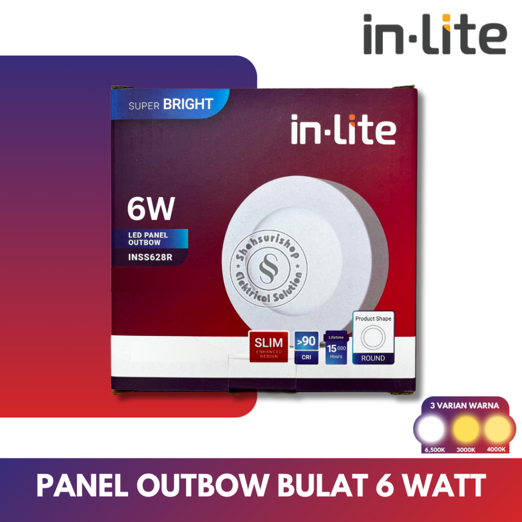 Jual IN-LITE INSS628R 6 WATT 6W LAMPU DOWNLIGHT PANEL BULAT INLITE ...
