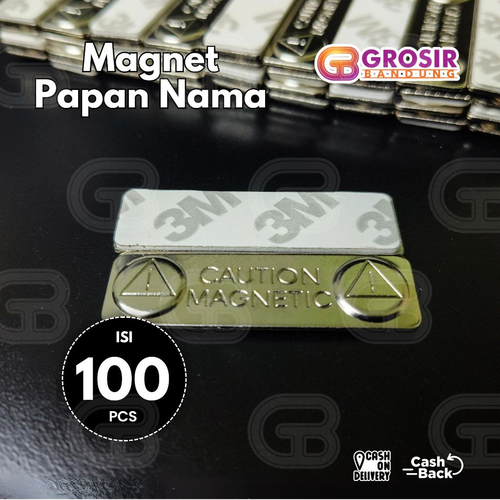 Jual [ISI 100]Magnet Caution Magnetic Neodymium Papan Nama Dada UK ...