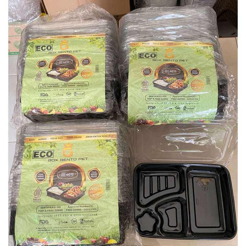 Jual box mika bento sekat 4+tutup | Shopee Indonesia