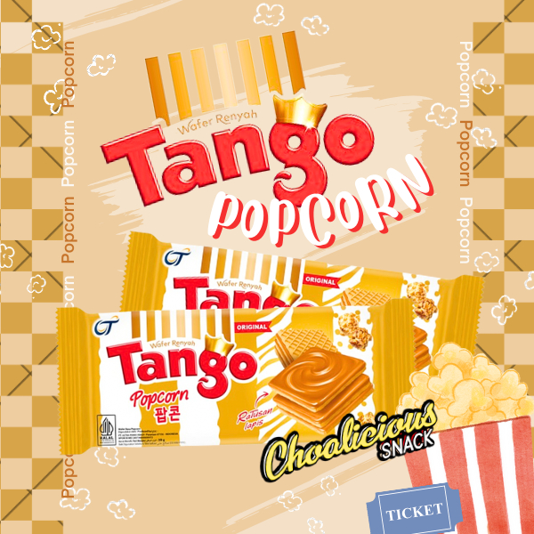 Jual TANGO Wafer Bite Rasa Popcorn Ecer Snack Makanan Ringan @39 gram ...