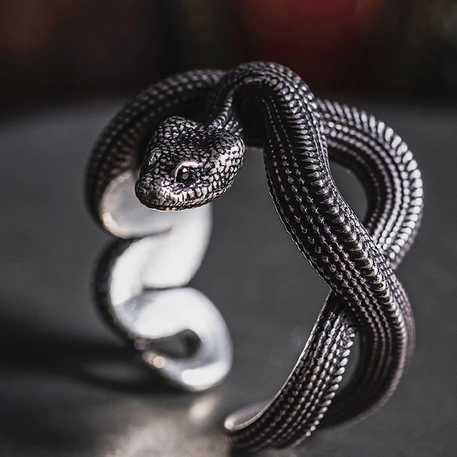 Jual Cincin Ular Viper Hitam / Cincin Python Baru Gaya Punk ...