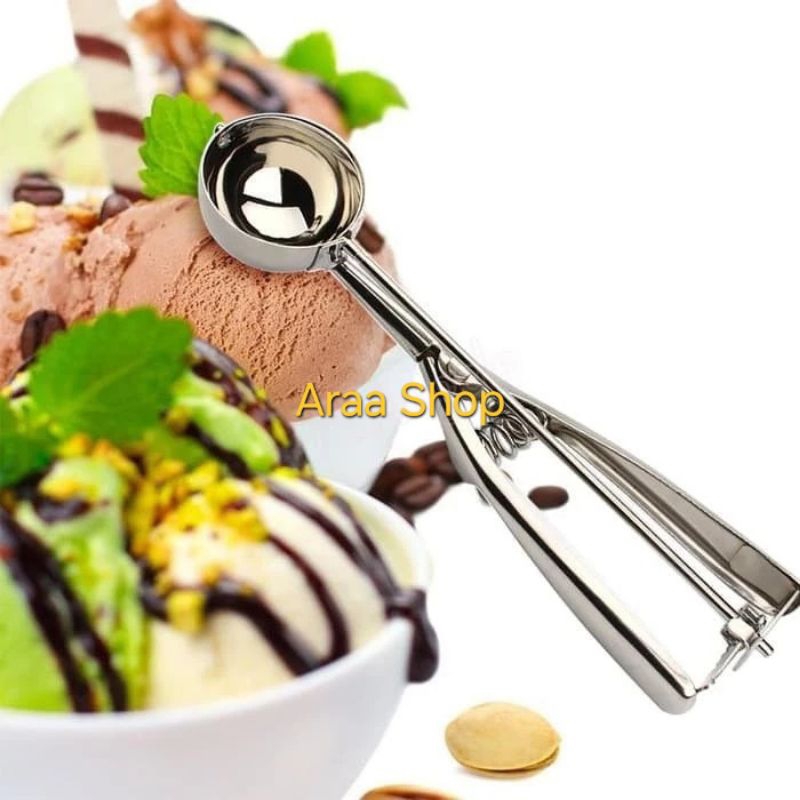Jual Skop Es krim Bulat / Sendok Es Krim Diameter 5cm / Ice Cream Scoop ...