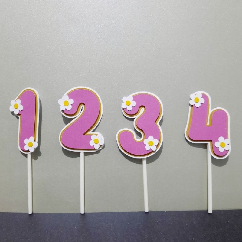 Jual Cake Topper Angka Hiasan Cupcake Hiasan Kue Ulang Tahun Anak ...
