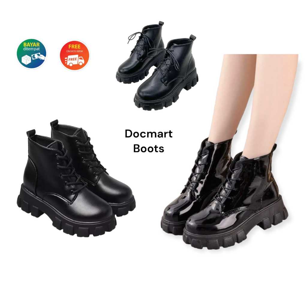 Jual Sepatu Docmart Boots Wanita Sneakers Boots Fashion Wanita Korea ...