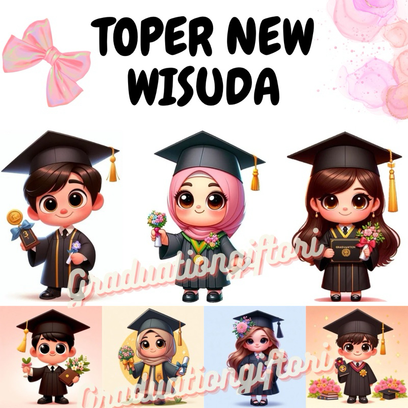Jual Toper Wisuda -+9cm LAMINATING / Toper Buket / Toper Gambar Wisuda ...