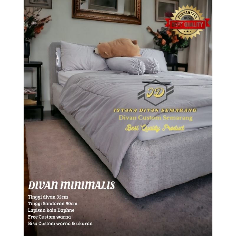 Jual Divan Dipan Tempat Tidur Minimalis Mewah Kain Daphne | Shopee ...