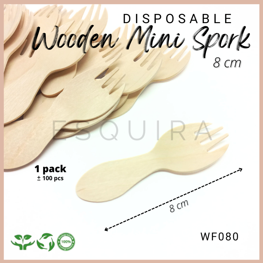 Jual Wooden Mini Spork Cake / Garpu Kayu 8 Cm / 100 Pcs / WF080 ...