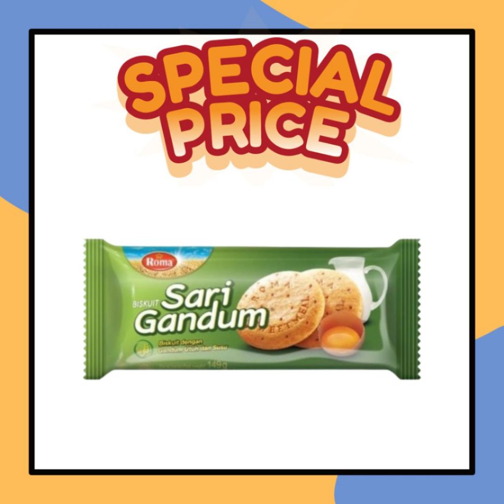 Jual ROMA Sari Gandum 149gr Biskuit Gandum Utuh dan Susu | Shopee Indonesia