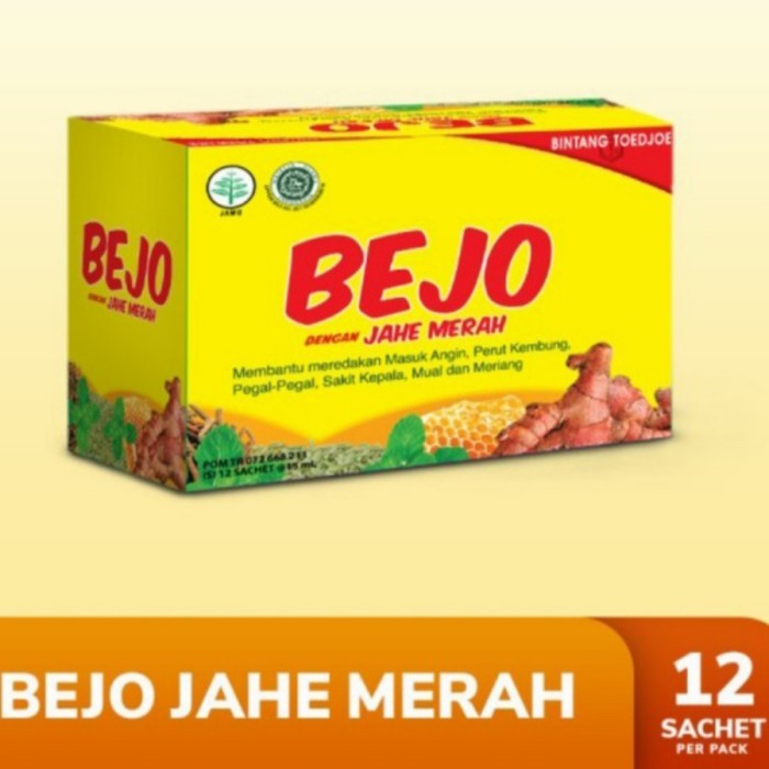 Jual Bintang Toedjoe Bejo Herbal Jahe Merah 1Box Isi 12Sachet | Shopee ...
