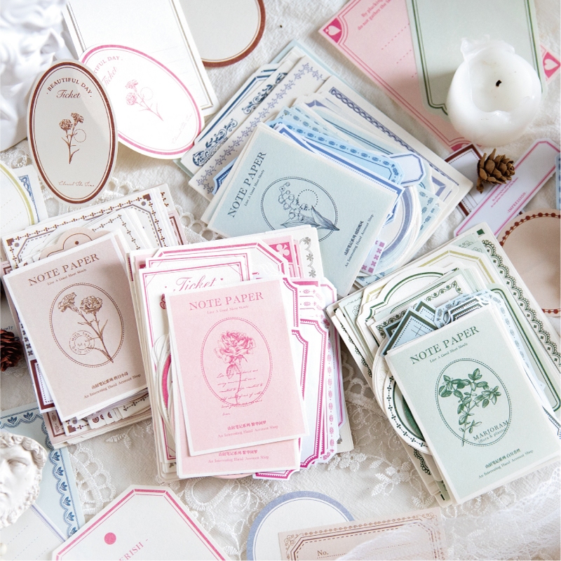 Jual 100pcs (1 Pack) Kertas Hias Jurnal Vintage Journal Seri Catatan ...