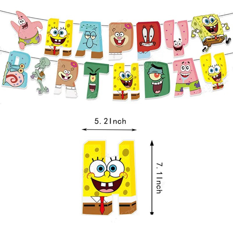 Jual BANNER HAPPY BIRTHDAY SPONGEBOB | Shopee Indonesia