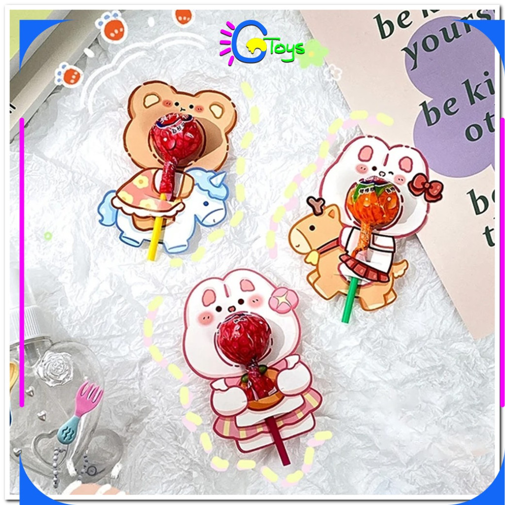 Jual CR-A93 Kartu Ucapan Permen Lolipop Motif Kartun Lucu Greeting Card ...