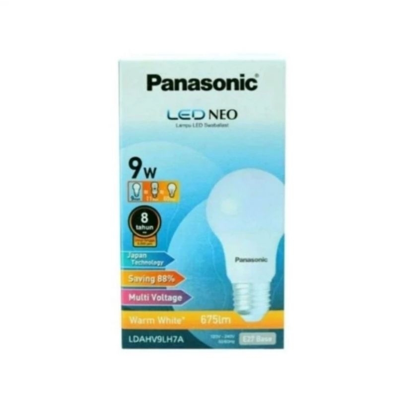 Jual Lampu Bulb Bohlam Bolam LED PANASONIC NEO 9W 9 Watt Kuning Putih ...