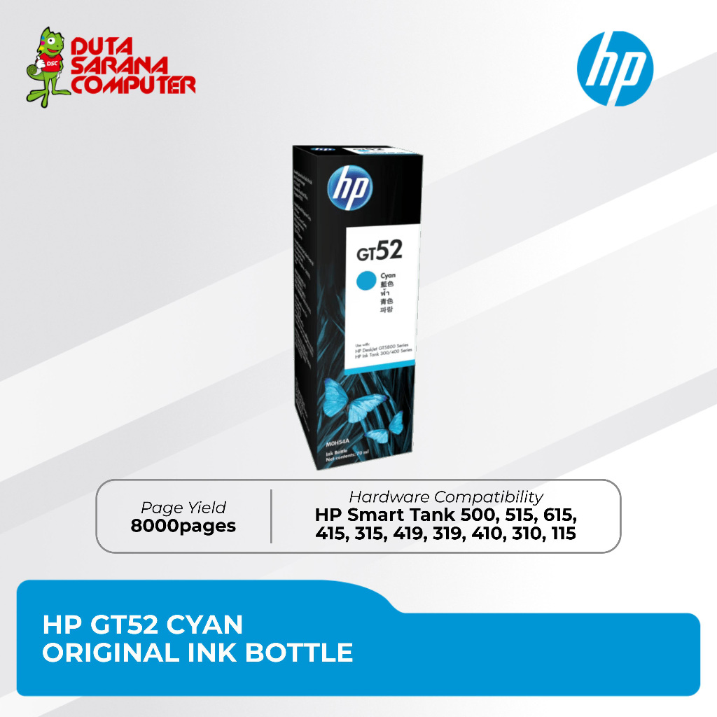 Jual Tinta HP GT52 C M Y Original Ink Bottle Murah | Shopee Indonesia