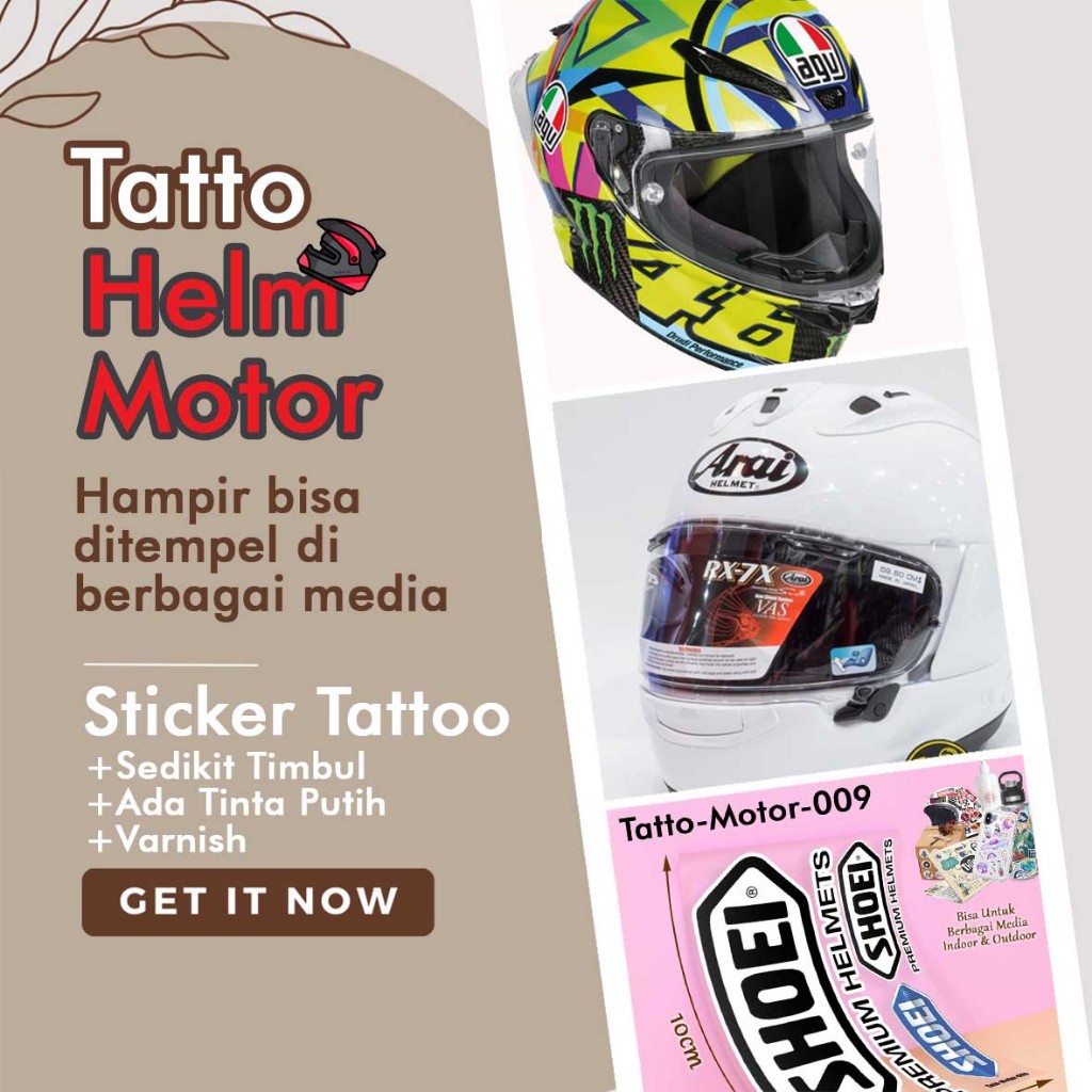 Jual Sticker UV Stiker Tato Helm Helmet Logo Emblem bisa untuk Motor ...