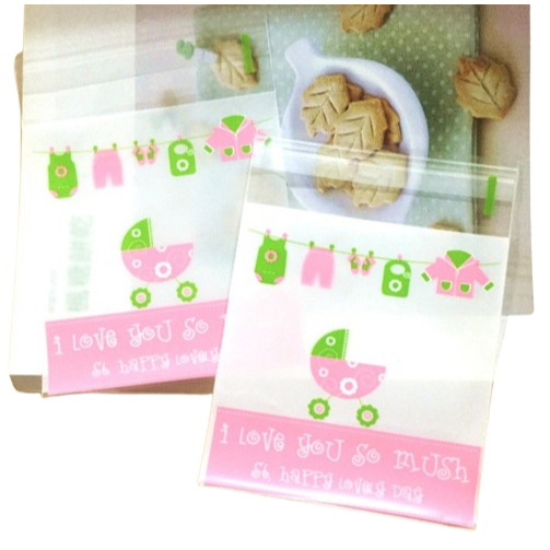 Jual Plastik Kantong Packaging Stroler Pink 10x10 Lucu Bungkus Cookies ...
