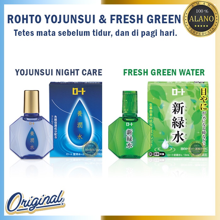 Jual Rohto Yojunsui Night Care & Fresh Green Water Original Japan ...