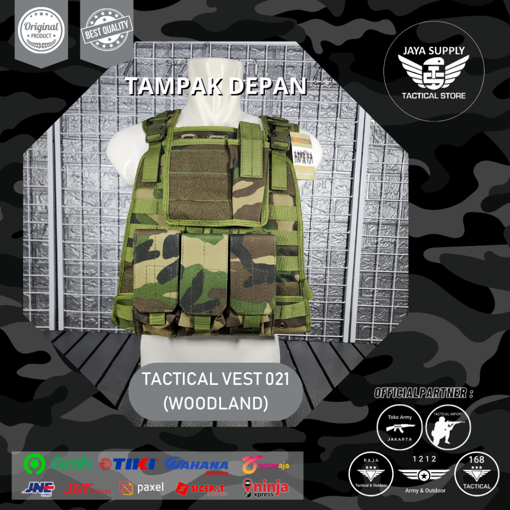 Jual Rompi Army Tactical Vest FSBE 021 - Woodland | Shopee Indonesia