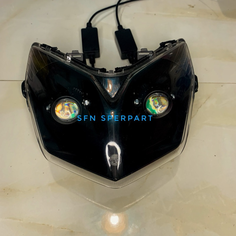 Jual lampu depan supra x 125 set led d2 laser super terang | Shopee ...
