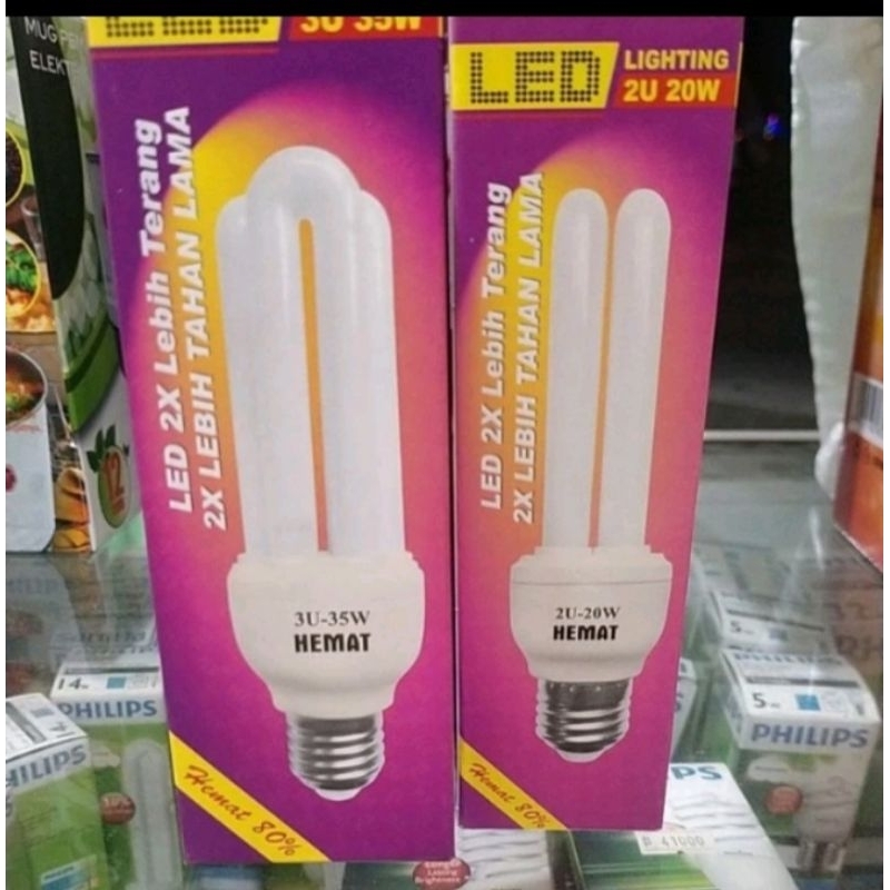 Jual Hemat lampu led 35 watt ,model 3U (tiga jari) | Shopee Indonesia