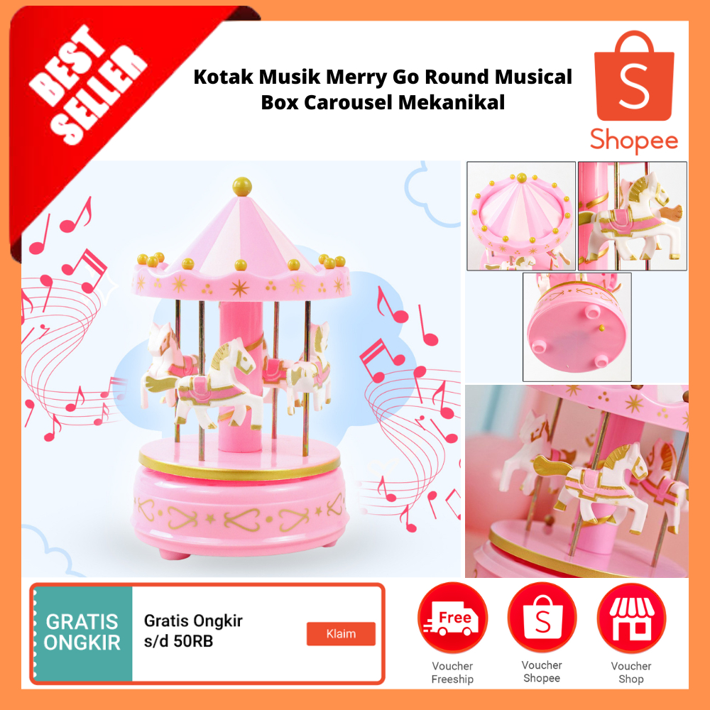 Jual Kotak Musik Merry Go Round Musical Box Carousel Mekanikal / Kotak ...