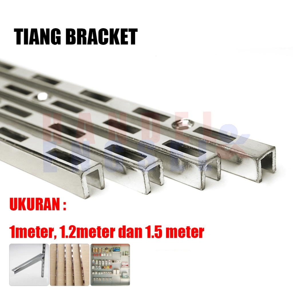 Jual Tiang Bracket Kaca & Kayu / Rel Tiang Braket Penyangga Rak Kaca ...