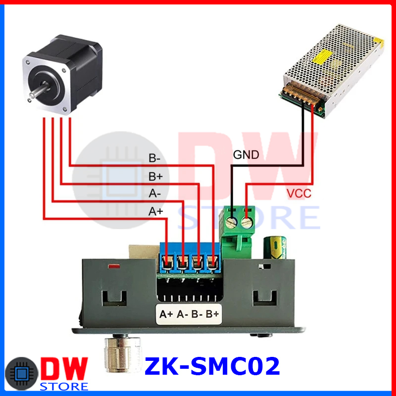 Jual ZK-SMC02 Stepper Motor 42 57 Integrated Controller Driver CW CCW ...