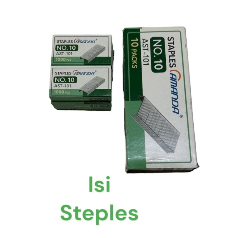 Jual Isi Staples/Stapler Amanda ukuran no 10/ 1 Box isi 10 kotak ...
