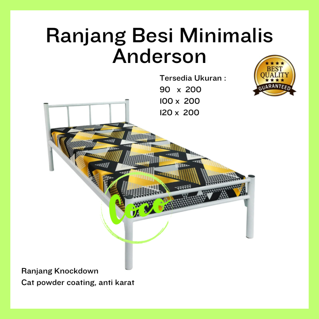 Jual SINGLE BED RANJANG BESI UKURAN 120x200 MINIMALIS KNOCKDOWN ...