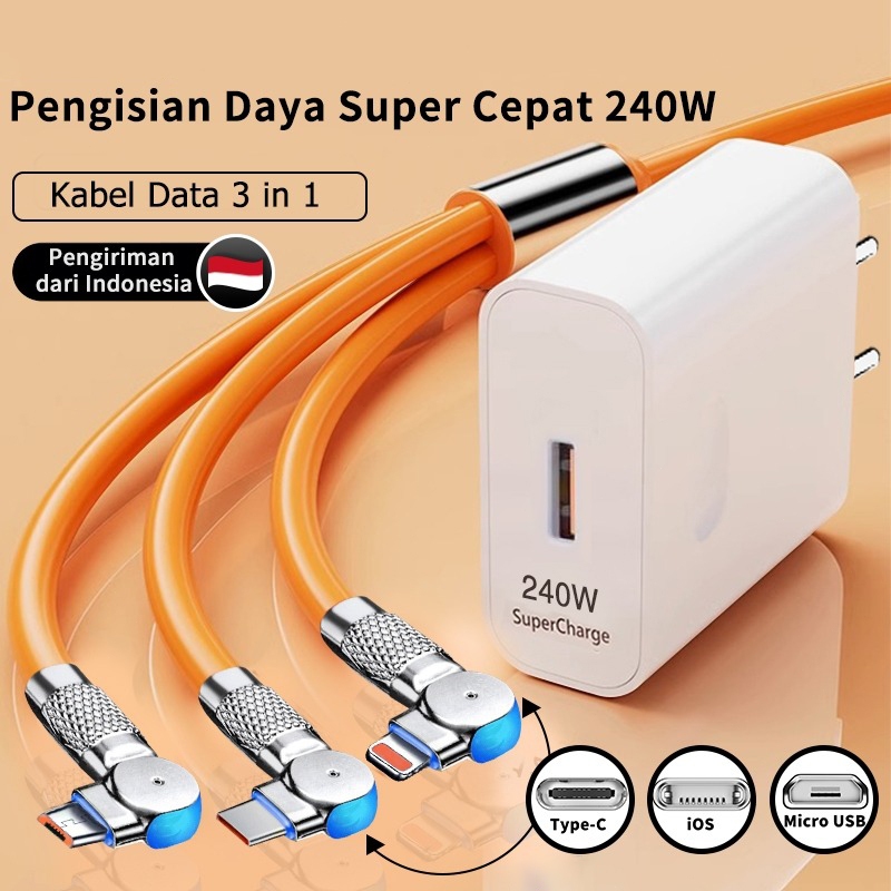 Jual Kabel Data 3 in 1 Fast Charging HP Kabel Casan 3in1 Tipe C USB iOS ...