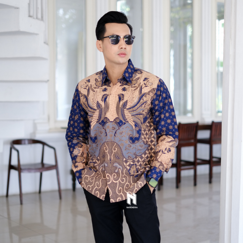 Jual Batik Narendra | Kemeja Batik Pria Alusan Modern Anak Muda Reguler Lengan Panjang Motif ...