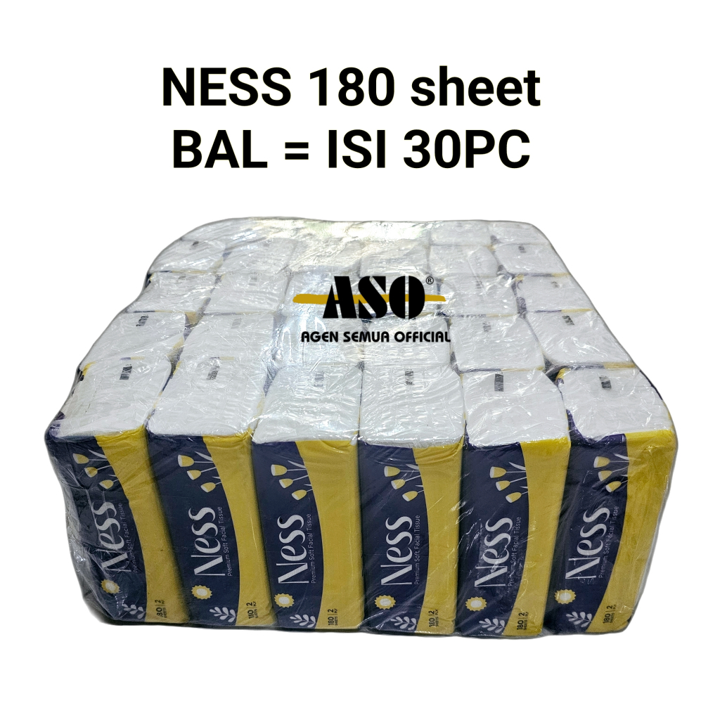 Jual [ BAL ] Tissue Tisu NESS 180 sheets 2ply facial tissue ( ISI 30 ...