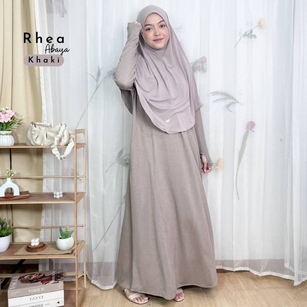 Jual Albata Hijab - Rhea Abaya Rib Knit Oversize | Shopee Indonesia
