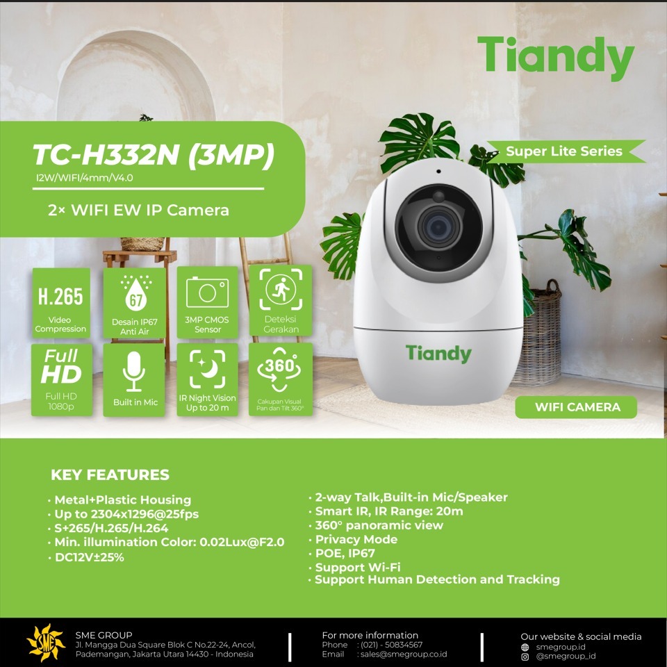 Jual Tiandy IP CAMERA TC-H332N Indoor | Shopee Indonesia