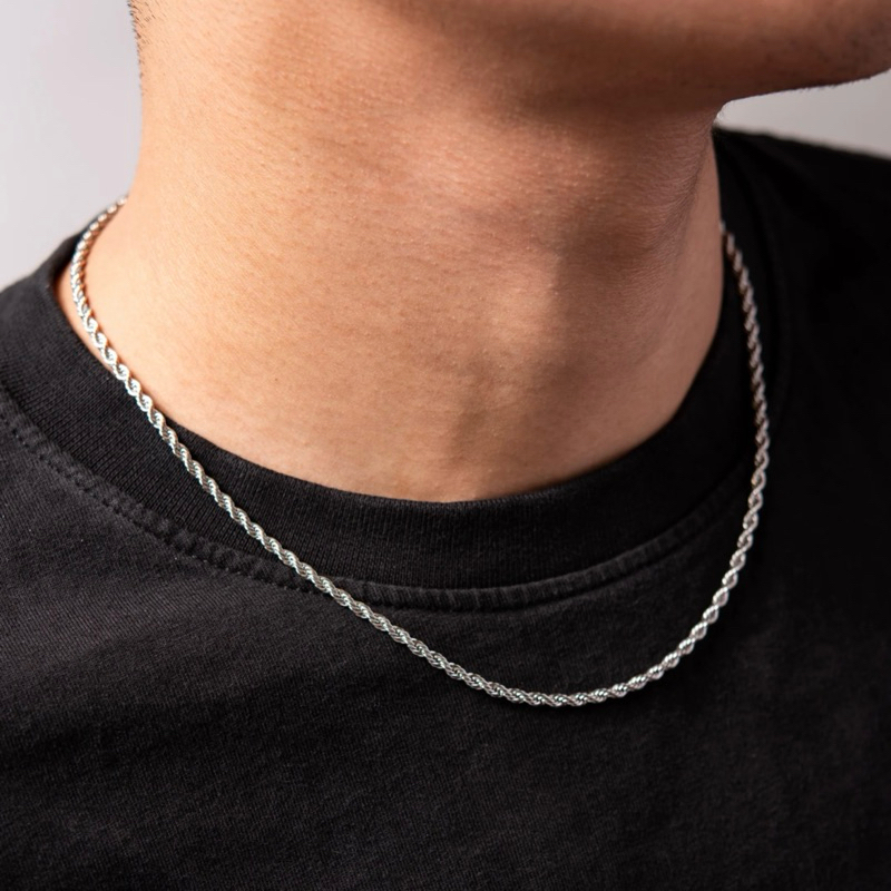 Jual Rope Chain Necklace - Kalung Rantai Simple Stainless Steel Anti ...