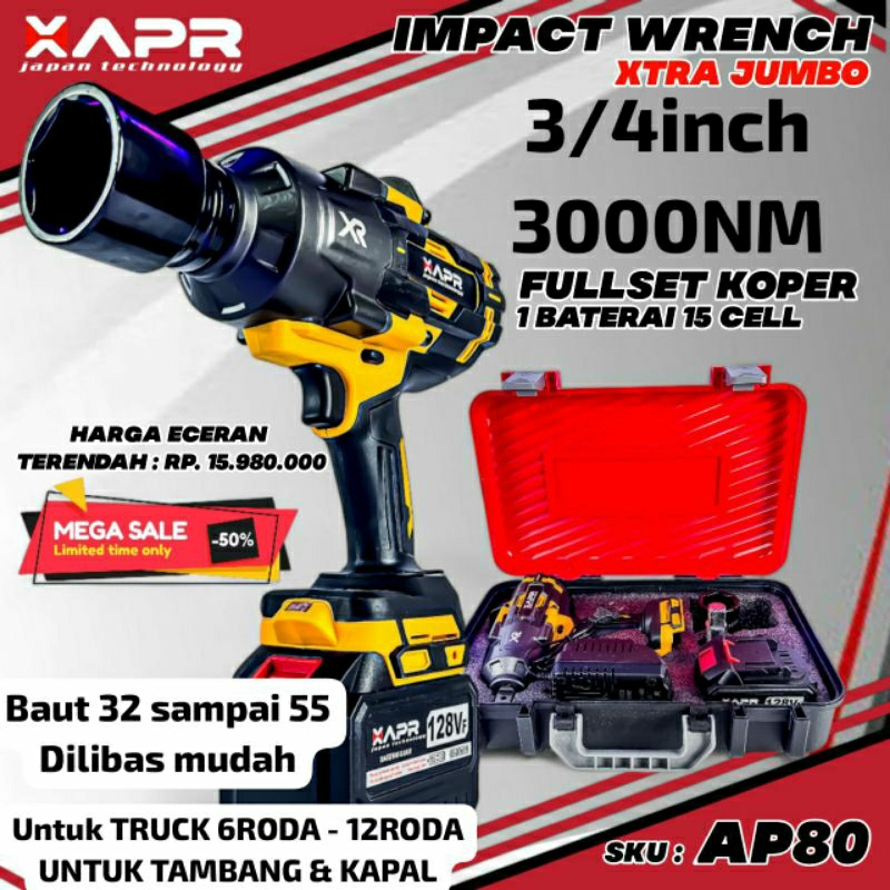 Jual APR impact wrench xtra jumbo 3/4inch type AP80 3000NM garansi ...