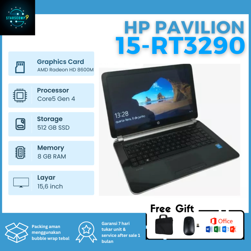 Jual HP Pavilion 15-RT3290LE Ci5 4200U Ram8GB 512GB SSD AMD Radeon HD ...