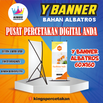 Jual Cetak Stand/Y banner bahan Albatros size 60x160 dengan tiang bisa ...
