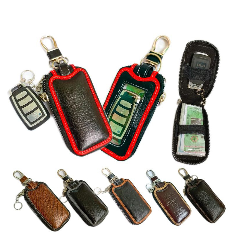 Jual Dompet kunci remote keyless mobil kulit asli model polos universal ...