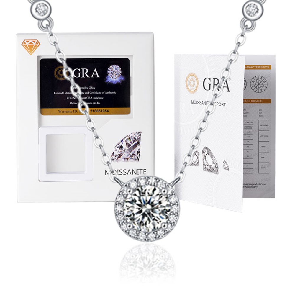 Jual LOVETIA Kalung Napas Bayi Moissanite 1CT Wanita Diamond Perhiasan ...